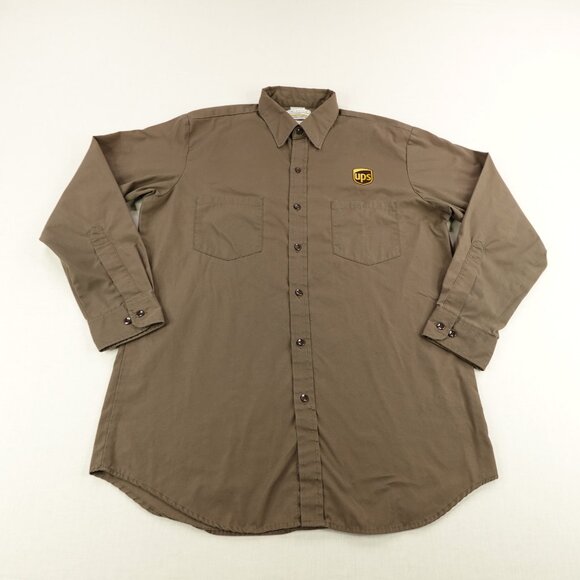 Twin Hill | Shirts | Vintage Ups Shirt Mens Large Tall Brown Twill Hill ...